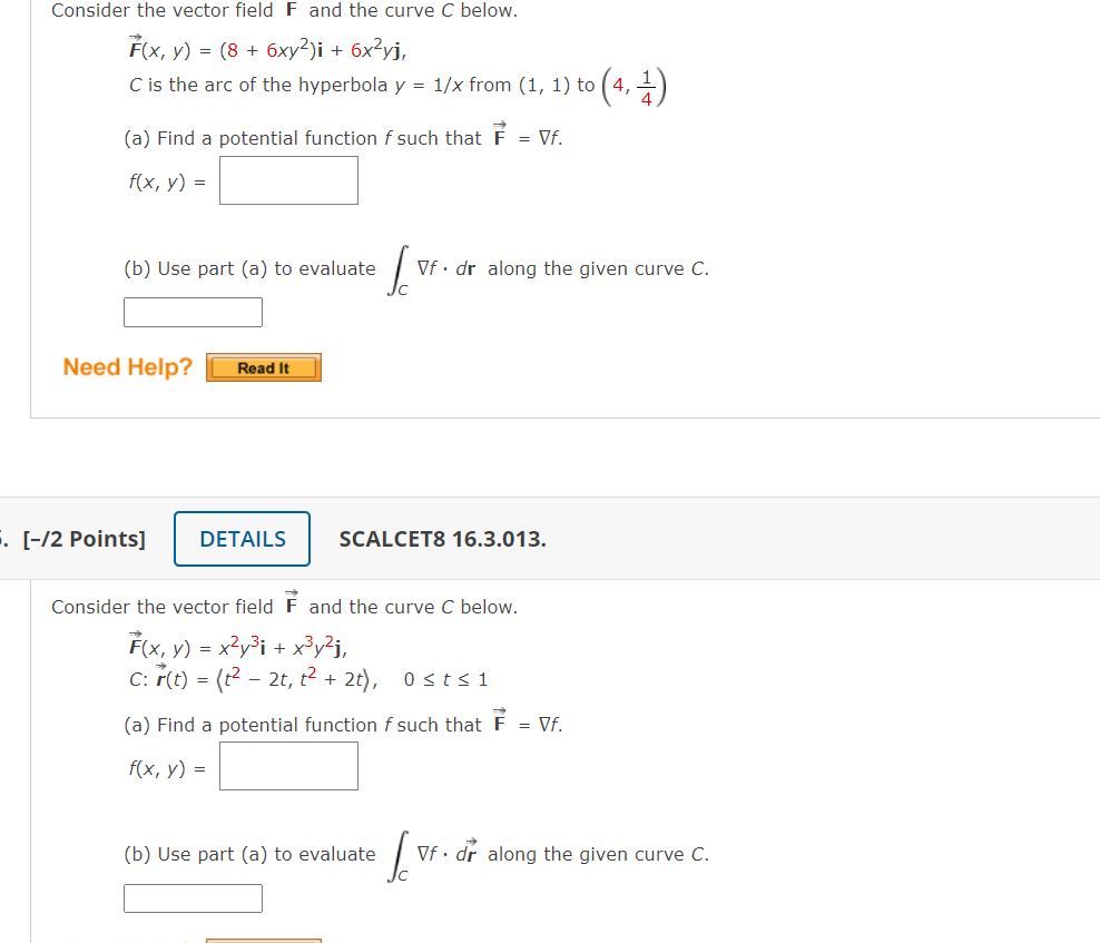 Solved Consider the vector field F and the curve C below. | Chegg.com