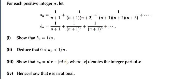 Solved For each positive integer n., let 1 1 (1 + + 7+1 (n + | Chegg.com