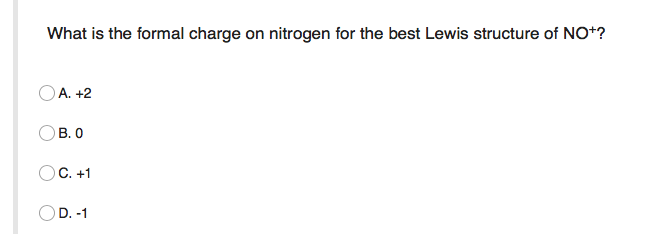 Solved What is the formal charge on nitrogen for the best | Chegg.com