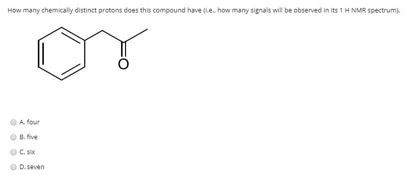Solved How many chemically distinct protons does this | Chegg.com