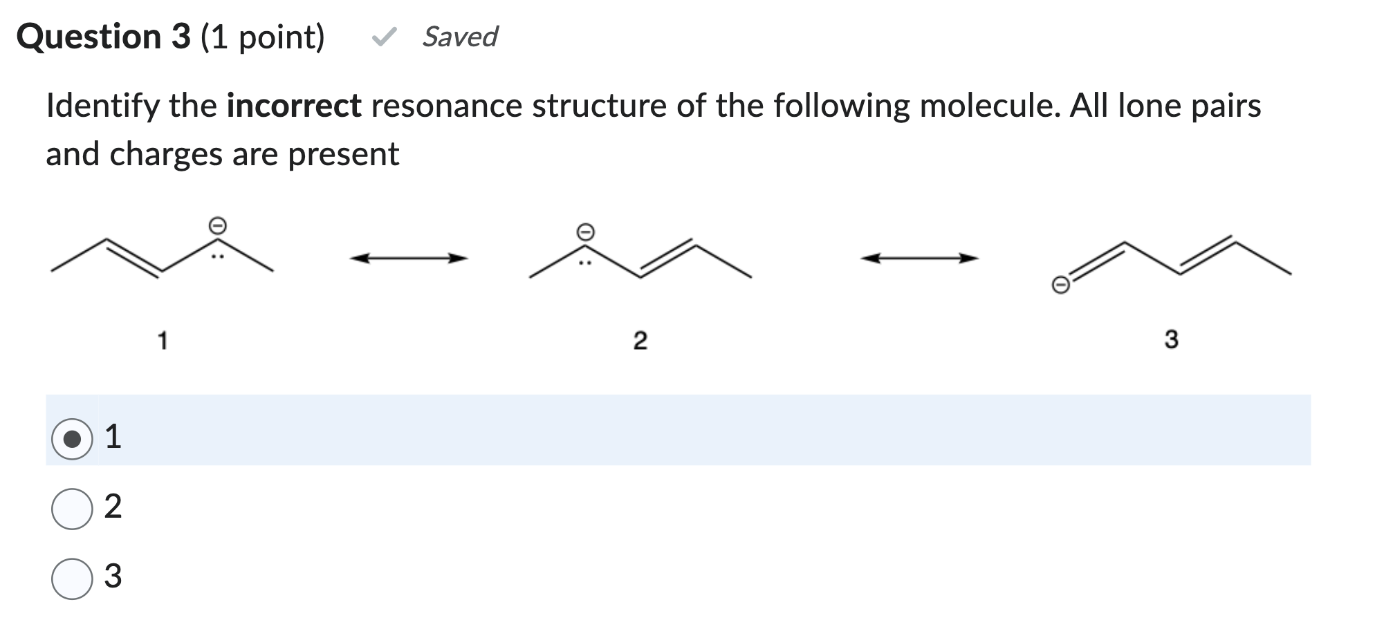 Solved Identify the incorrect resonance structure of the | Chegg.com