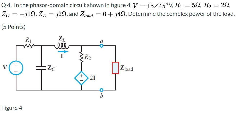 Solved Q4. In the phasor-domain circuit shown in figure 4, V | Chegg.com