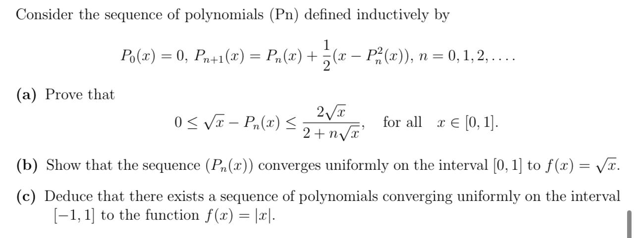 Solved Consider the sequence of polynomials (Pn) defined | Chegg.com