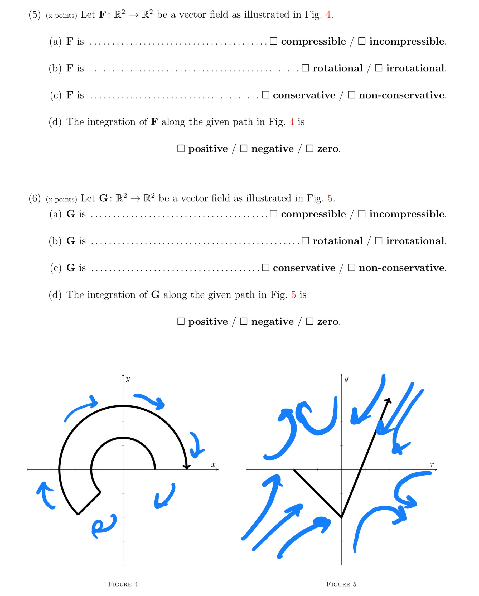 Solved (5) (x points) Let F:R2→R2 be a vector field as | Chegg.com