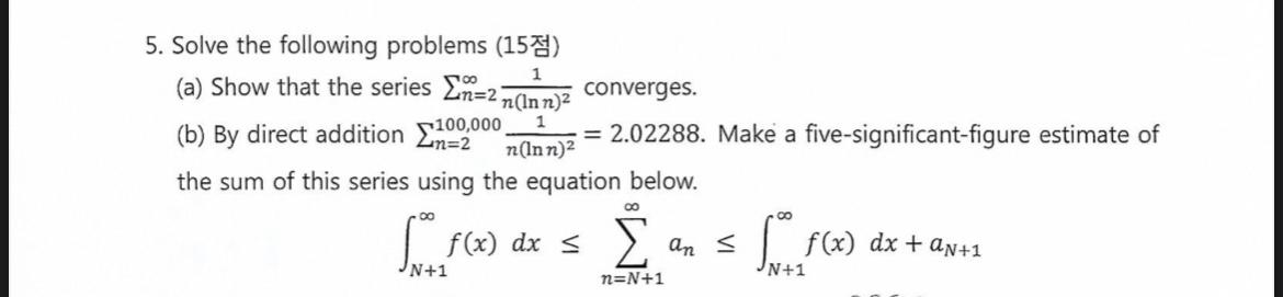 Solved 1 5. Solve the following problems (157) (a) Show that | Chegg.com