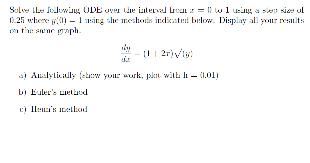 Solved Solve the following ODE over the interval from x=0 to | Chegg.com