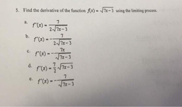 Solved Find the derivative of the function f(x) = Squareroot | Chegg.com