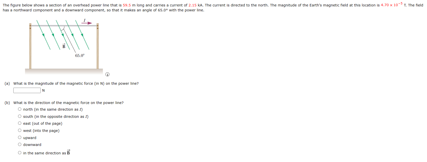 Solved has a northward component and a downward component, | Chegg.com