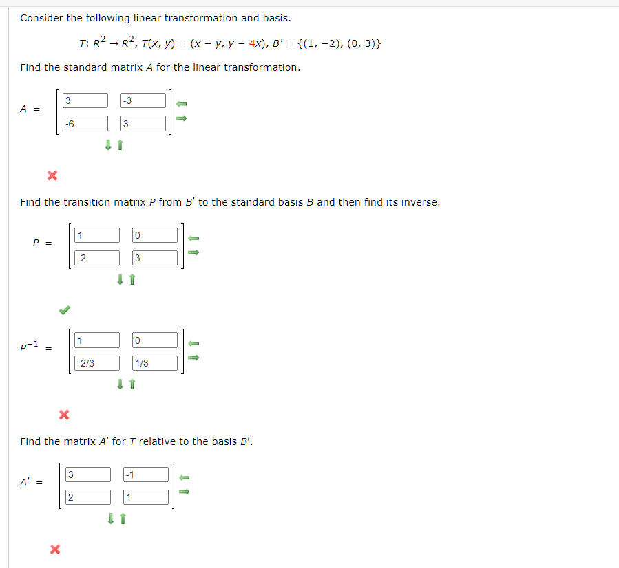 Solved Consider The Following Linear Transformation And