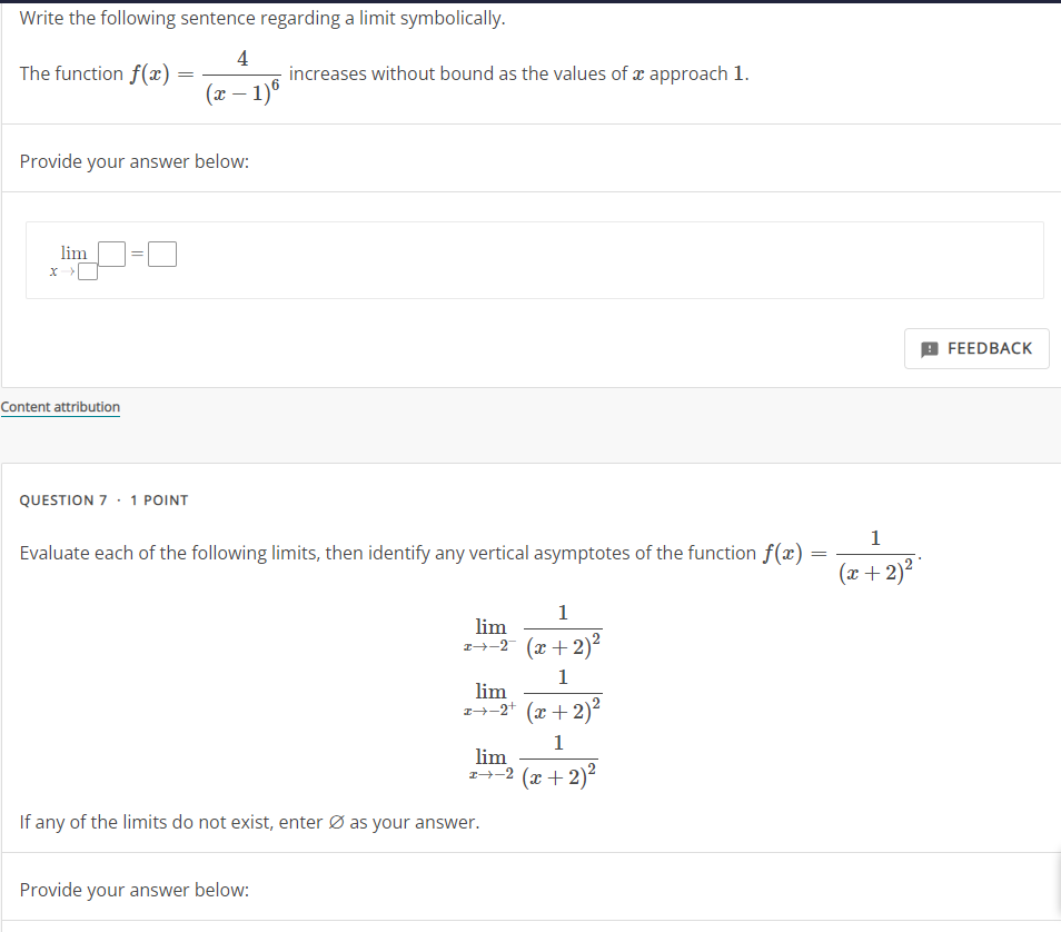 Solved Write the following sentence regarding a limit | Chegg.com