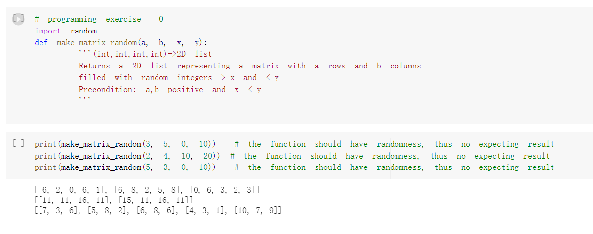 Solved # programming exercise 0 import random def | Chegg.com