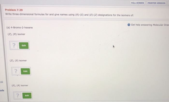 Solved FULL SCREEN PRINTER VERSION Problem 7.29 Write | Chegg.com