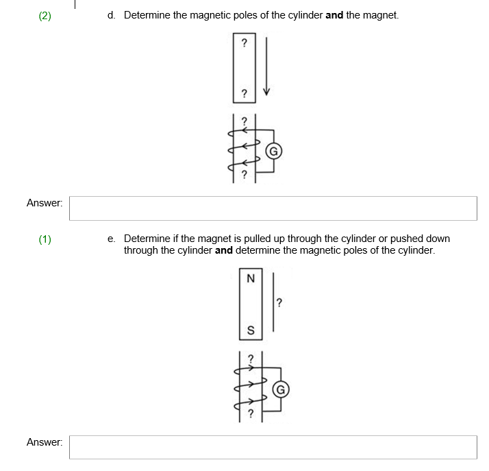Solved 4. In the diagrams below, a magnet is either dropped | Chegg.com