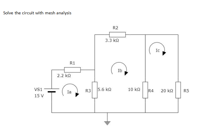 Solved Solve the circuit with mesh analysis | Chegg.com