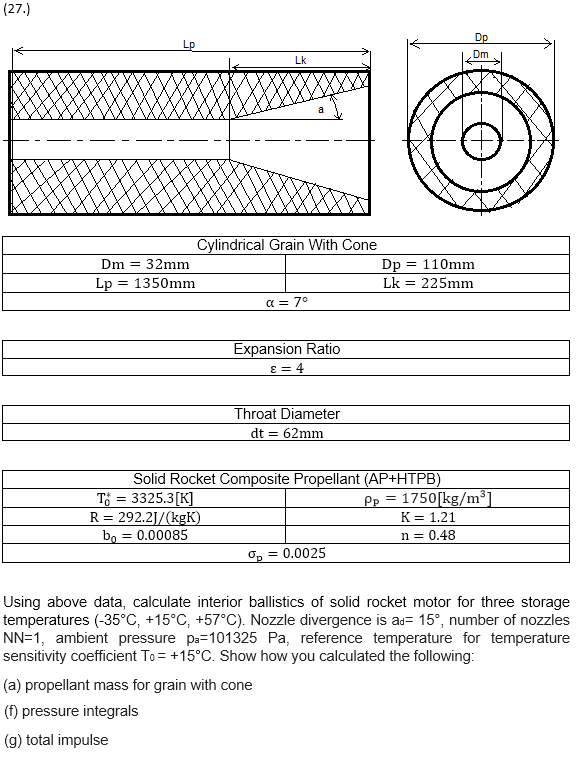 Calculate interior ballistics of the following | Chegg.com