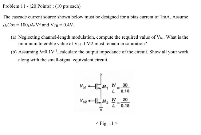 Solved Problem 11 - (20 ﻿Points): (10 ﻿pts each)The cascade | Chegg.com