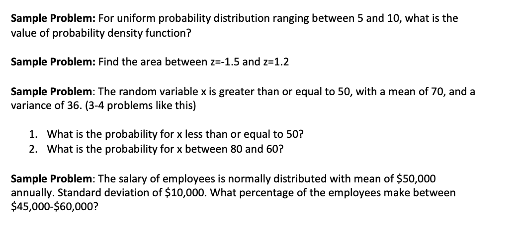 Solved Sample Problem: For uniform probability distribution | Chegg.com