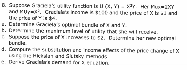 Solved 2. For each of the following utility functions draw | Chegg.com