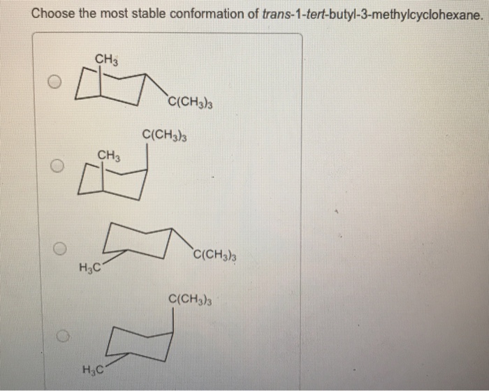Solved Choose the most stable conformation of | Chegg.com