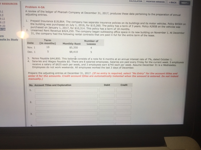 Solved CALCULATOR PRINTER VERSION RESOURCES BACK NEXT | Chegg.com