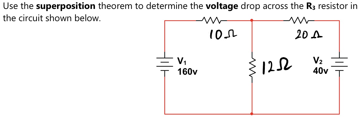 Solved Use the superposition theorem to determine the | Chegg.com