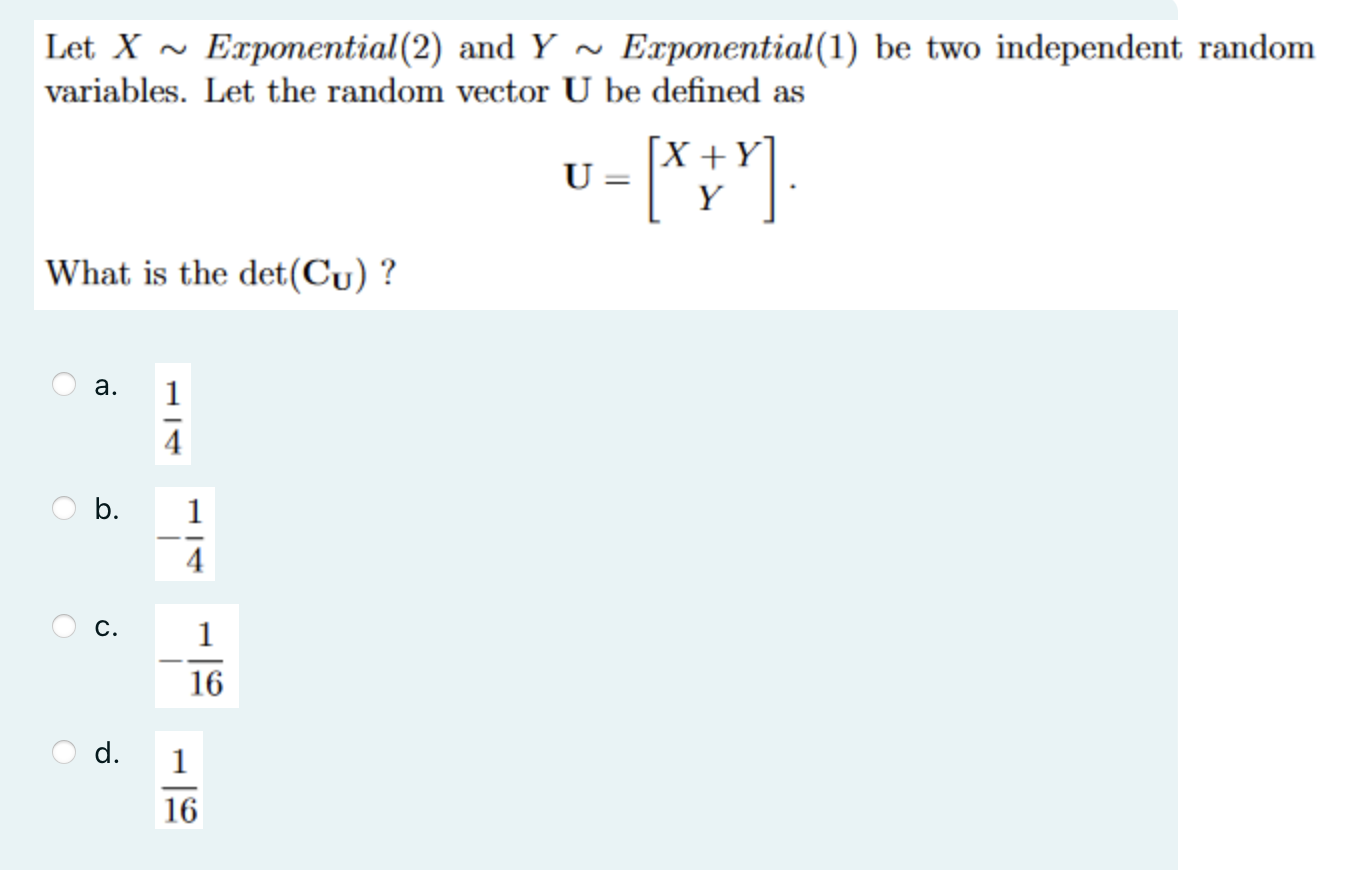 Solved Let \\( X \\sim \\) Exponential(2) and \\( Y \\sim | Chegg.com