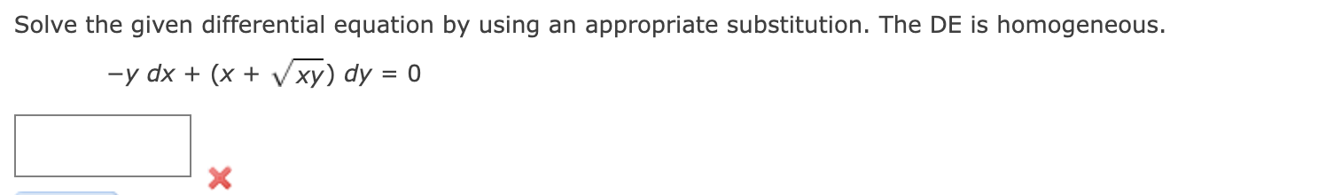 Solved Solve the given differential equation by using an | Chegg.com