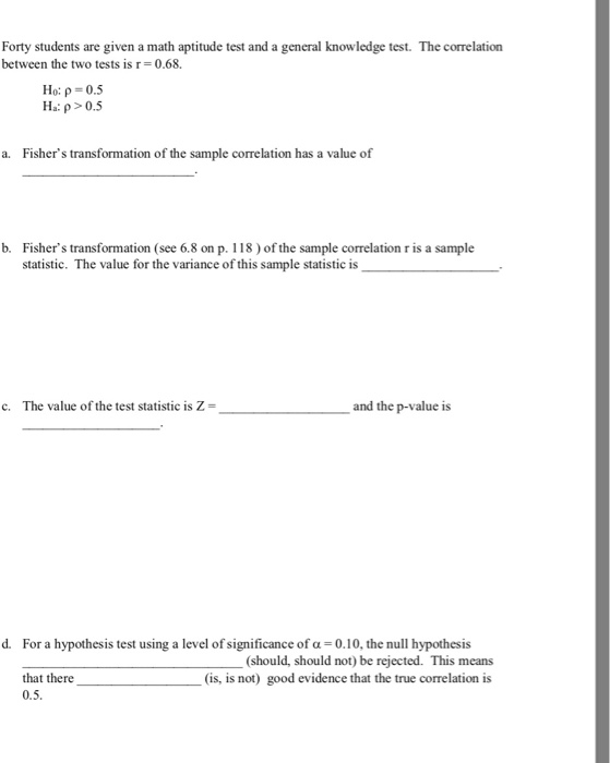 Solved Forty students are given a math aptitude test and a | Chegg.com