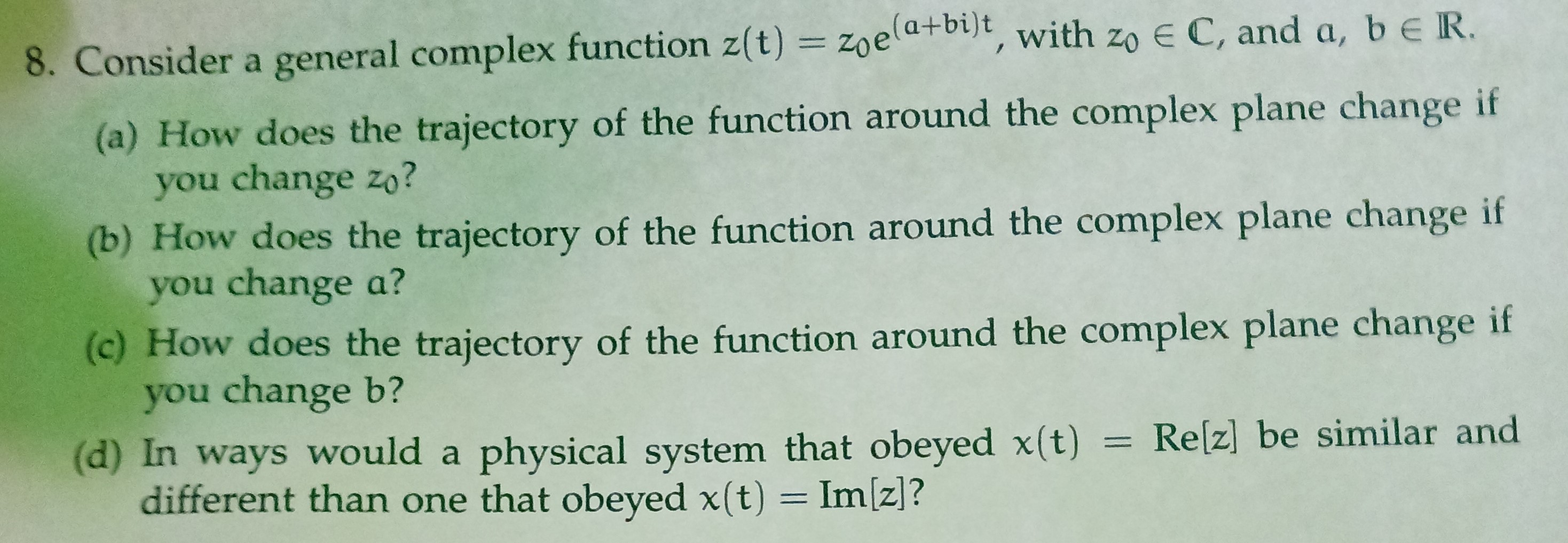 8. Consider a general complex function | Chegg.com