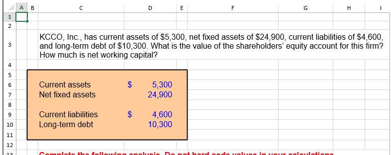 Solved KCCO, Inc., has current assets of $5,300, net fixed | Chegg.com