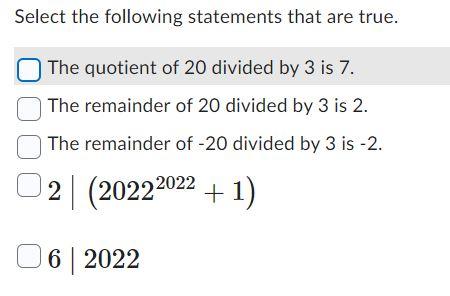 Solved Select the following statements that are true. The | Chegg.com