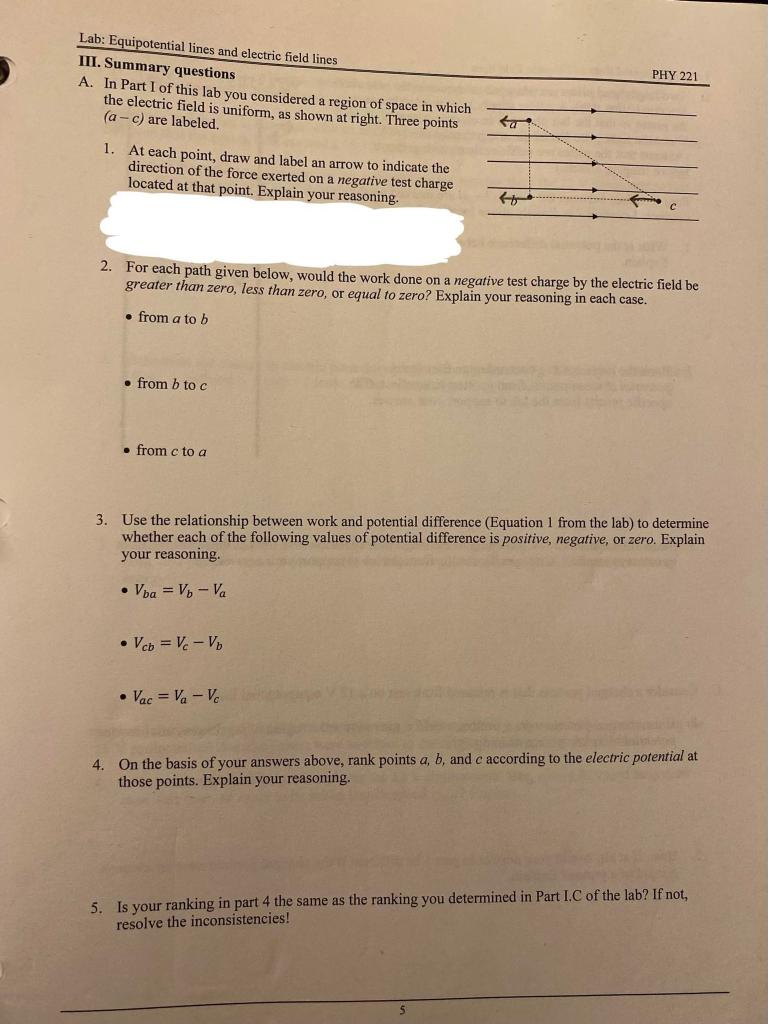 Solved Lab: Equipotential lines and electric field lines | Chegg.com