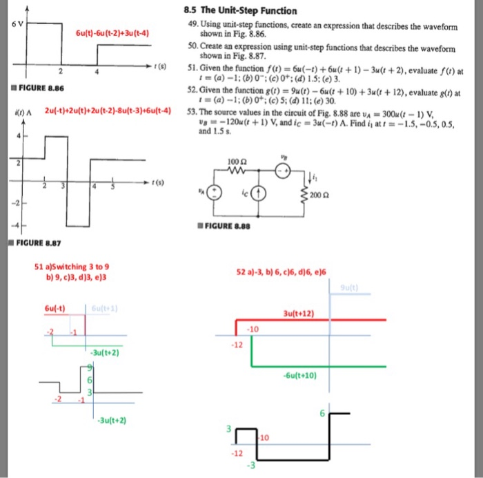Solved 8.5 The Unit-Step Function 49. Using unit-step | Chegg.com
