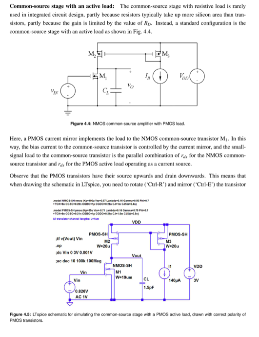 Solved design the common source amplifier shown in Figure 8, | Chegg.com