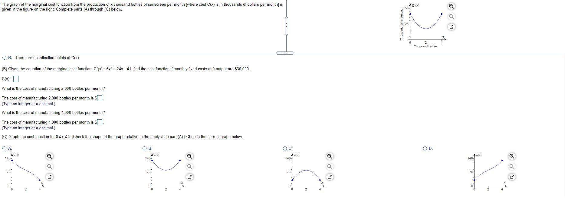 Solved The graph of the marginal cost function from the | Chegg.com