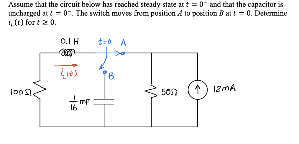 Solved Assume that the circuit below has reached steady | Chegg.com