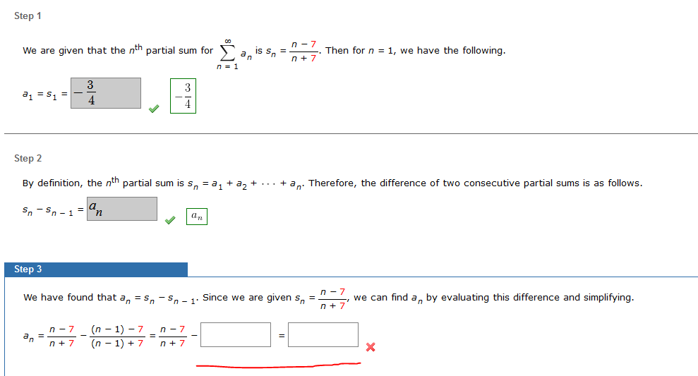 Solved We are given that the nth partial sum for ∑n=1∞an is | Chegg.com