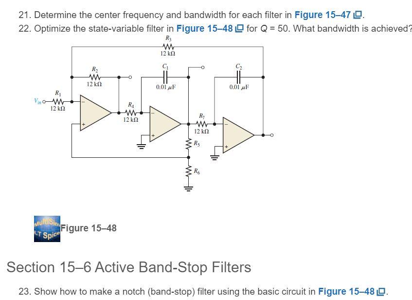 Solved 20. Identify each band-pass filter configuration in | Chegg.com