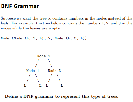 Solved BNF Grammar Suppose we want the tree to contains | Chegg.com