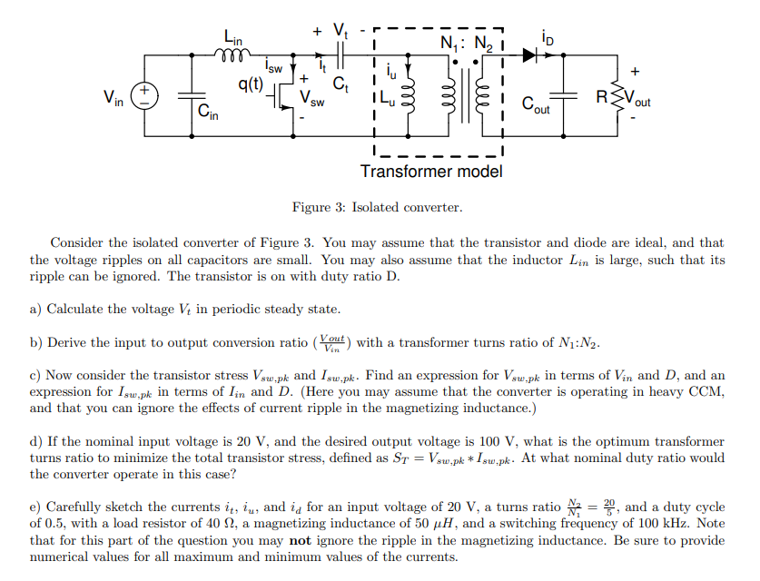 Figure 3: Isolated converter. Consider the isolated | Chegg.com