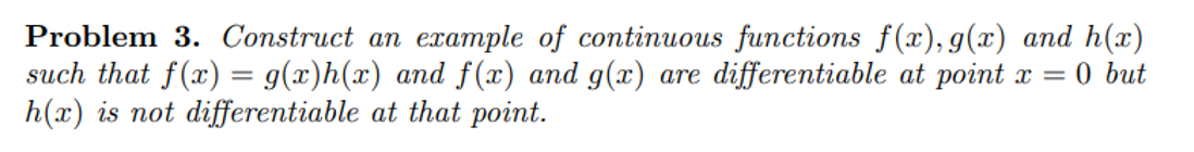 Solved Problem 3. Construct an example of continuous | Chegg.com