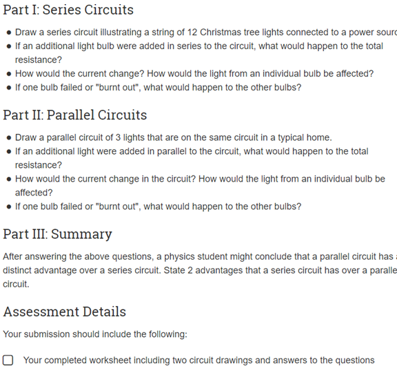 Solved Part I: Series Circuits • Draw a series circuit | Chegg.com