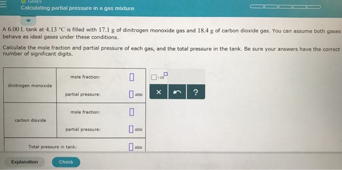 Solved Calculating partial pressure in a gas mixture A 6.00 | Chegg.com