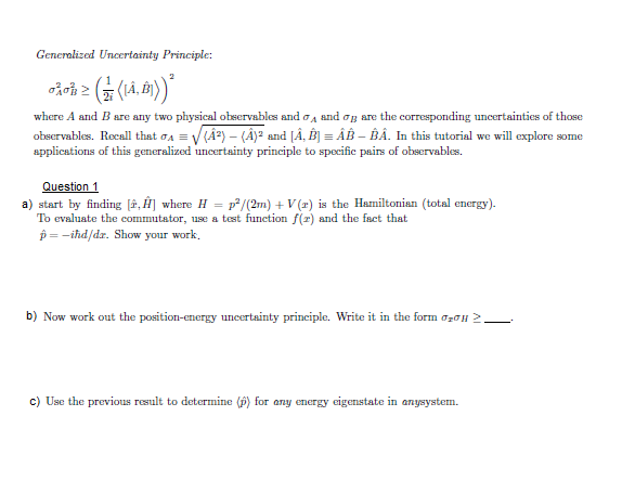 Solved Generalized Uncertainty Principle: ožok2 (: (14, b)) | Chegg.com