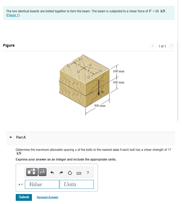 Solved Part A Determine the maximum allowable spacing \( ﻿s | Chegg.com