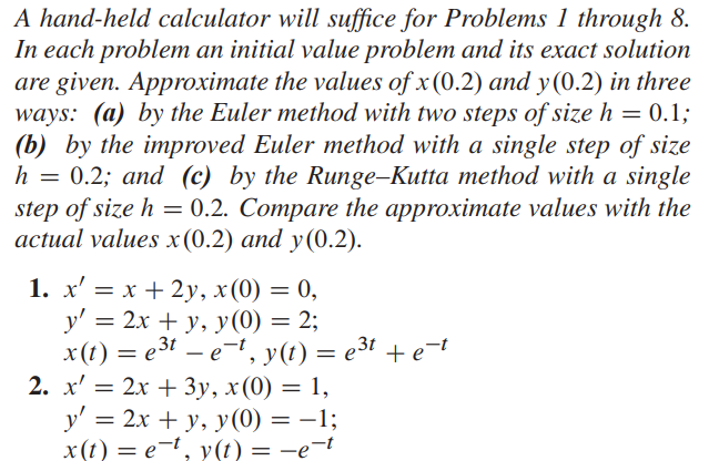 Solved A hand-held calculator will suffice for Problems 1 | Chegg.com