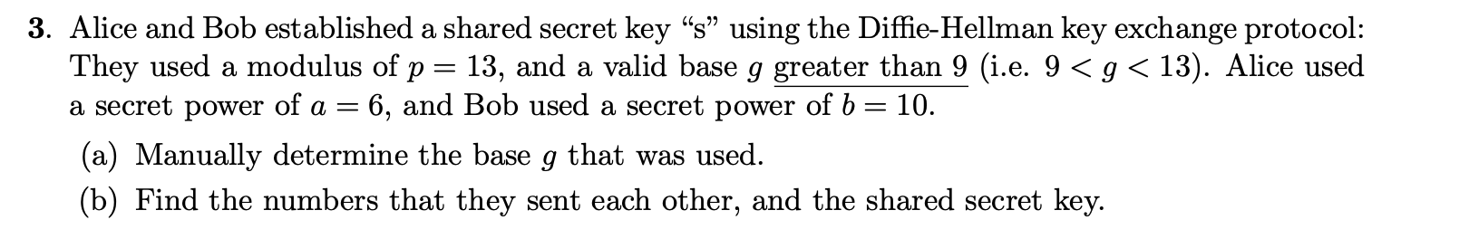 Solved 3. Alice and Bob established a shared secret key “s” | Chegg.com