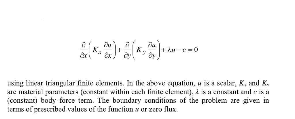 Solved Using Linear Triangular Finite Elements In The Above