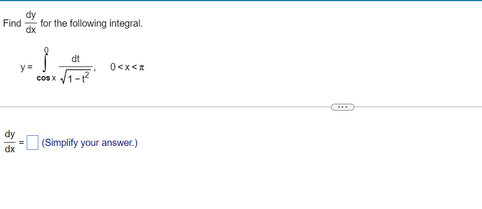 Solved Find dxdy for the following integral. | Chegg.com