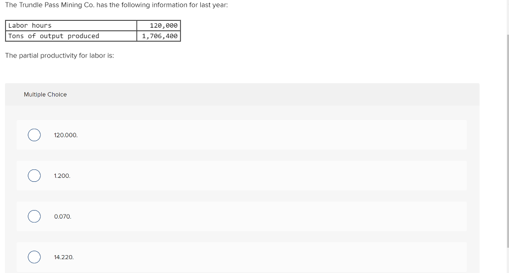 Solved The Trundle Pass Mining Co. has the following | Chegg.com